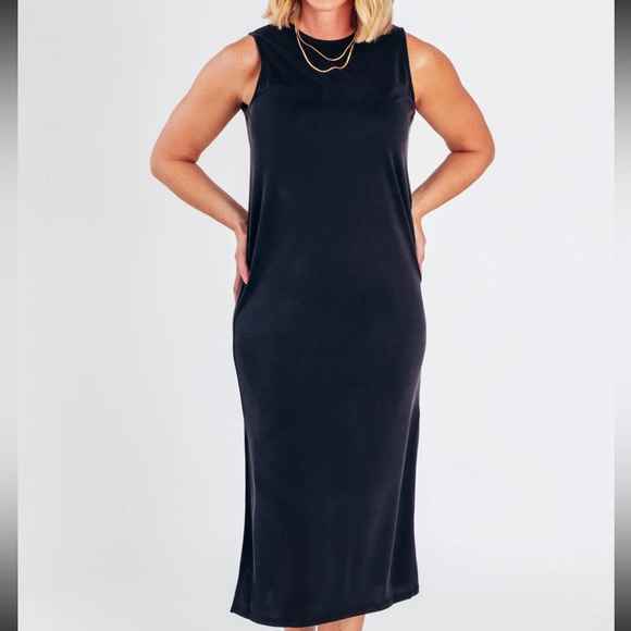 Double Zero | Dresses | New Sleeveless Black Modal Midi Dress | Poshmark